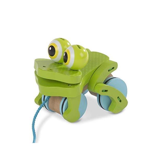 メリッサ&amp;ダグ おもちゃ おままごと ごっこ遊び Melissa &amp; Doug 3205 Melissa &amp; Doug First Play Frolicking Frog Wooden Pull Toy海外限定品を...