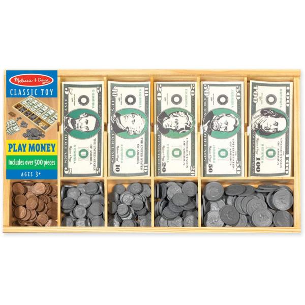 メリッサ&amp;ダグ おもちゃ 知育玩具 Melissa &amp; Doug 1273 Melissa &amp; Doug Play Money Set - Educational Toy with Paper Bills and P...