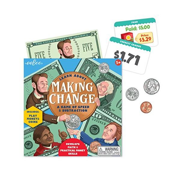 ボードゲーム 英語 アメリカ 海外ゲーム 689196507960 eeBoo: Making Change Game, Develops Math and Practical Money Skills, Educational Game ...