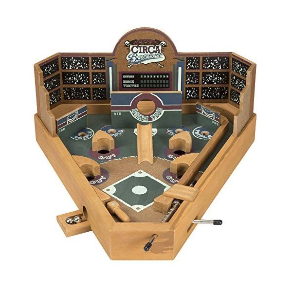ボードゲーム 英語 アメリカ 海外ゲーム 951951BKT Baseball Pinball Tabletop Games - Classic Miniature Wooden Retro Sports Arcade Toy for Ad...