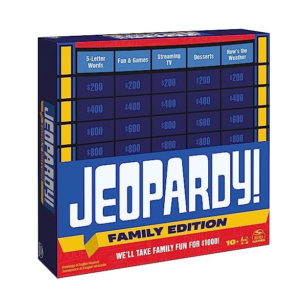 ボードゲーム 英語 アメリカ 海外ゲーム 6065706 Jeopardy Family Edition Board Game Trivia Games Board Games for Family Night Fun Games for ...