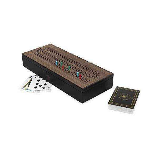 ボードゲーム 英語 アメリカ 海外ゲーム 6060734 Spin Master Games Legacy Deluxe Cribbage Classic Game with Lined Wooden Case and Colored Me...