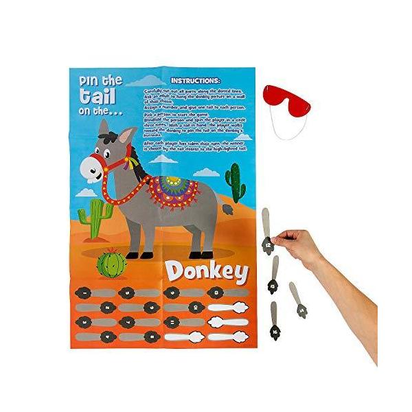 ボードゲーム 英語 アメリカ 海外ゲーム 13944224 Fun Express Fiesta Pin The Tail on The Donkey Game ? Classic Mexican-Themed Party Game for...