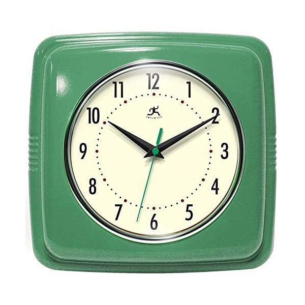 壁掛け時計 インテリア インテリア 海外モデル アメリカ 輸入物  Infinity Instruments Square Silent Retro 9 inch Mid Century Modern Kitchen Diner Retro...