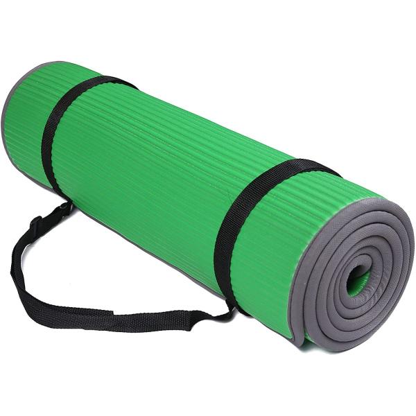 ヨガマット フィットネス BFGP-10GR Fitvids All-Purpose 2/5-Inch (10mm) Extra Thick High Density Anti-Slip Exercise Pilates Yoga Mat ...