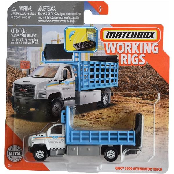 マッチボックス マテル ミニカー MATCHBOX アメリカ直輸入  Matchbox GMC 3500 Attenuator Truck, [White/Blue] Working Rigs 6/8海外限定品を迅速輸入！5〜15営業日にて...