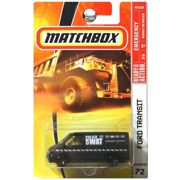 マッチボックス マテル ミニカー MATCHBOX アメリカ直輸入 Matchbox #72 Matchbox 2008 #72 Ford Transit Emergency Police SWAT Van Black 1:64 Scale...