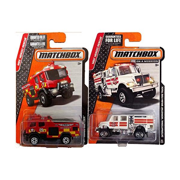 マッチボックス マテル ミニカー MATCHBOX アメリカ直輸入  Emergency Response Matchbox Blaze Blitzer &amp; International Workstar Brush Fire Tru...