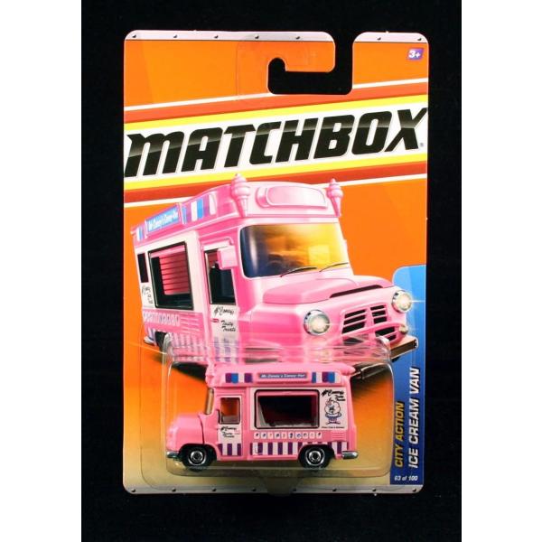 マッチボックス マテル ミニカー MATCHBOX アメリカ直輸入  Matchbox 2011 City Action Ice Cream Truck Van Pink Mr. Coney's Tasty Treats #63海外限定品を...