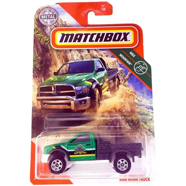 マッチボックス マテル ミニカー MATCHBOX アメリカ直輸入 MBX Mountain Matchbox 2020 MBX Mountain 77/100 - Ram Work Truck (Green)海外限定品を迅速輸入！5〜15...