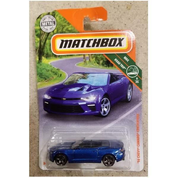 マッチボックス マテル ミニカー MATCHBOX アメリカ直輸入 B07GTRQW68 Matchbox 2018 MBX Road Trip 9/35 - '16 Chevy Camaro Convertible (Blue)海外限定品...