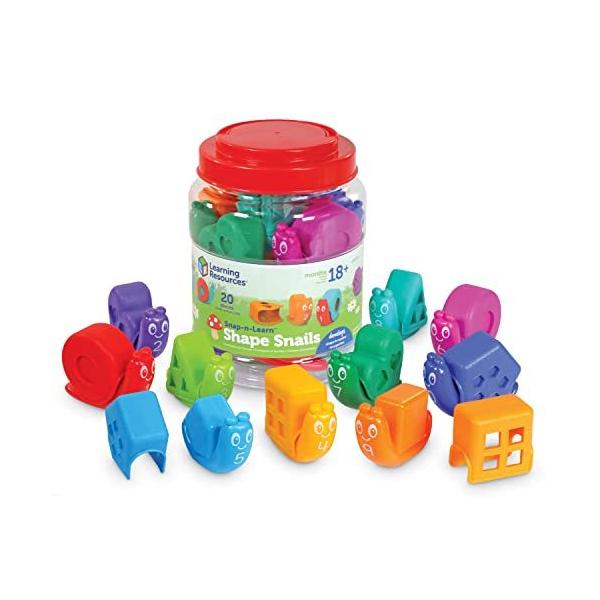 知育玩具 パズル ブロック ラーニングリソース LER6722 Learning Resources Snap-n-Learn Shape Snails - 20 Pieces, Age 18+ Months Toddler Learnin...
