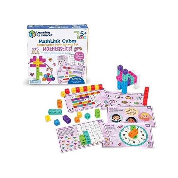 知育玩具 パズル ブロック ラーニングリソース LER9334 Learning Resources MathLink Cubes Kindergarten Math Activity Set Mathtastics! - Classroo...