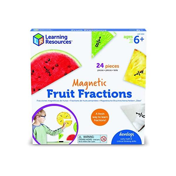 知育玩具 パズル ブロック ラーニングリソース LER5068 Learning Resources Magnetic Fruit Fractions - Math Manipulatives, Addition and Subtracti...