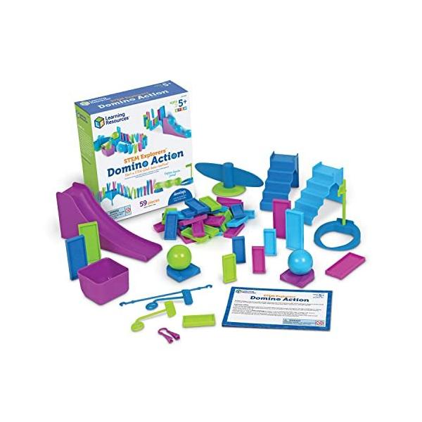 知育玩具 パズル ブロック ラーニングリソース LER9309 Learning Resources STEM Explorers Domino Action - 59 Pieces, Age 5+ STEM Toys for Kids, ...
