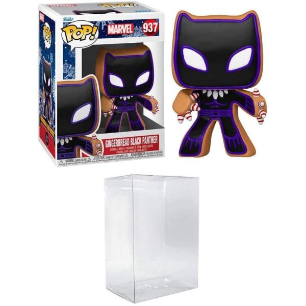 ファンコ FUNKO フィギュア 人形 アメリカ直輸入 ボブルヘッド BOBBLEHEAD ポップカルチャー  Funko Pop! Marvel: Gingerbread Black Panther Bundled with EcoTEK...