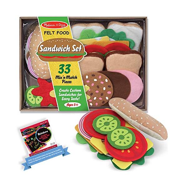 メリッサ&amp;ダグ おもちゃ おままごと ごっこ遊び Melissa &amp; Doug 3954 Melissa &amp; Doug Sandwich Felt Food - Play Food Set + Free Scratc...