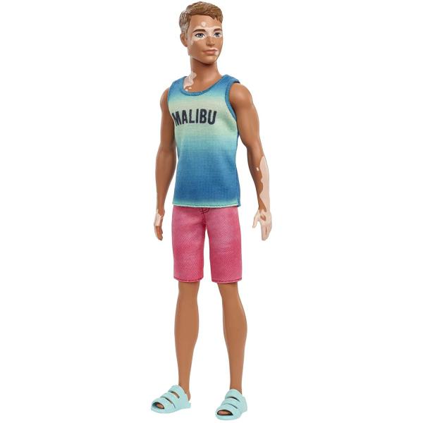 バービー バービー人形 ケン Ken HBV26 Barbie Fashionistas Ken Fashion Doll #192 with Brunette Cropped Hair &amp; Vitiligo in Malibu T...