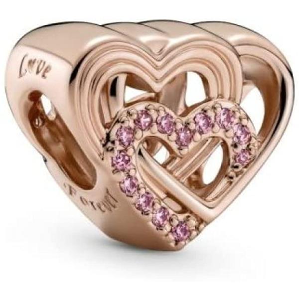 パンドラ ブレスレット チャーム アクセサリー ブランド かわいい おしゃれ デンマーク コペンハーゲン  789529C01 PANDORA Intertwined Love Hearts Charm, Pandora Rose - 78...