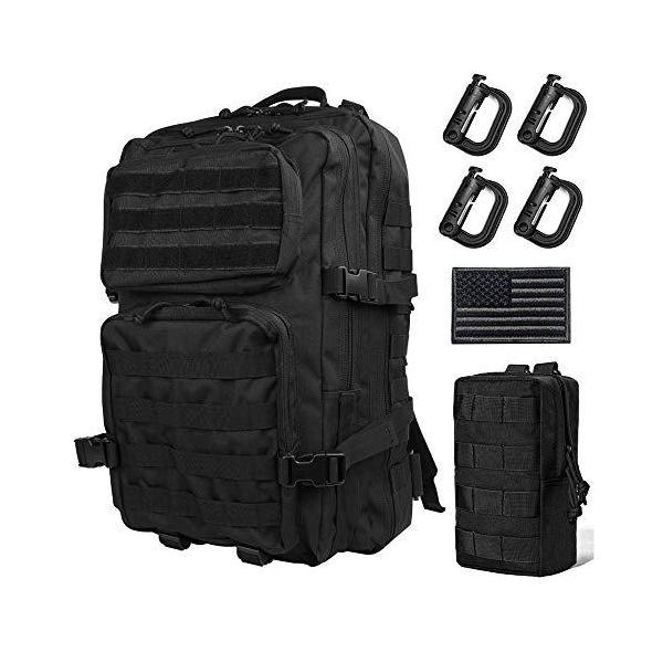 ミリタリーバックパック タクティカルバックパック サバイバルゲーム サバゲー アメリカ BL-01 R.SASR Black Tactical Backpack, Military Backpack, Molle Backpack. (BL...