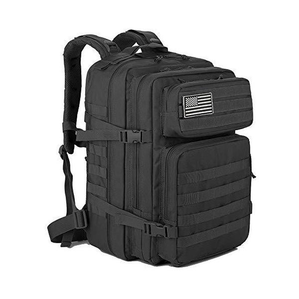 ミリタリーバックパック タクティカルバックパック サバイバルゲーム サバゲー アメリカ TB02-Black QT&amp;QY 45L Military Tactical Backpacks Molle Army Assault Pack...