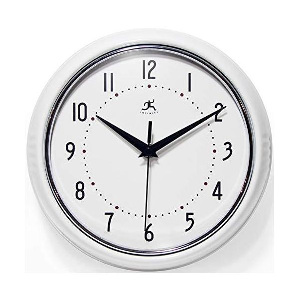 壁掛け時計 インテリア インテリア 海外モデル アメリカ 輸入物 Retro Infinity Instruments LTD. Retro 9 inch Silent Sweep Non-Ticking Mid Century Moder...