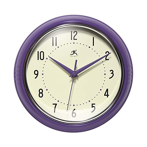 壁掛け時計 インテリア インテリア 海外モデル アメリカ 輸入物 Retro Infinity Instruments LTD. Retro 9 inch Silent Sweep Non-Ticking Mid Century Moder...