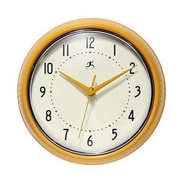 壁掛け時計 インテリア インテリア 海外モデル アメリカ 輸入物 Retro Infinity Instruments Retro 9 inch Silent Sweep Non-Ticking Mid Century Modern Kit...