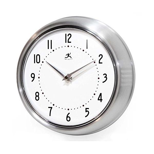 壁掛け時計 インテリア インテリア 海外モデル アメリカ 輸入物 Retro Infinity Instruments LTD. Retro 9 inch Silent Sweep Non-Ticking Mid Century Moder...