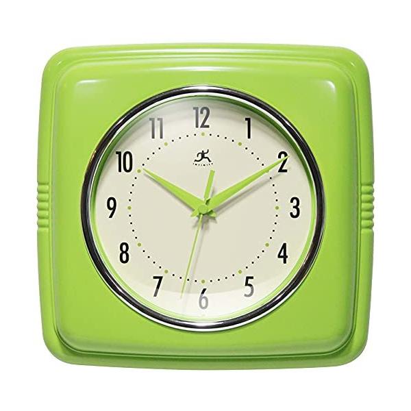 壁掛け時計 インテリア インテリア 海外モデル アメリカ 輸入物 13228AG-4103 Infinity Instruments Retro Wall Clock ? 9-Inch Square Silent Non-Ticking M...