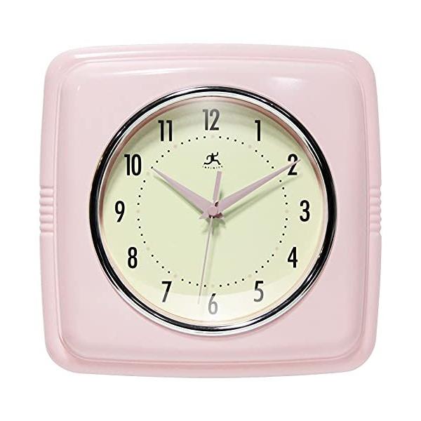 壁掛け時計 インテリア インテリア 海外モデル アメリカ 輸入物  Infinity Instruments Square Silent Retro 9 inch Mid Century Modern Kitchen Diner Retro...