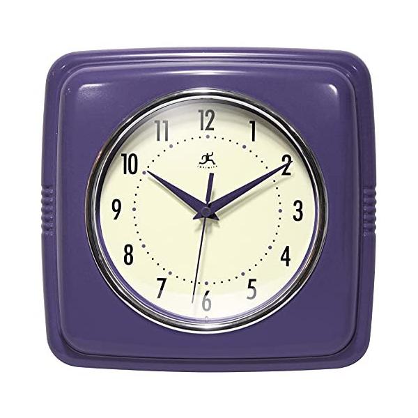 壁掛け時計 インテリア インテリア 海外モデル アメリカ 輸入物 13228PRHT-4103 Infinity Instruments Retro Wall Clock - 9 Inch Square Clock - Silent Non...