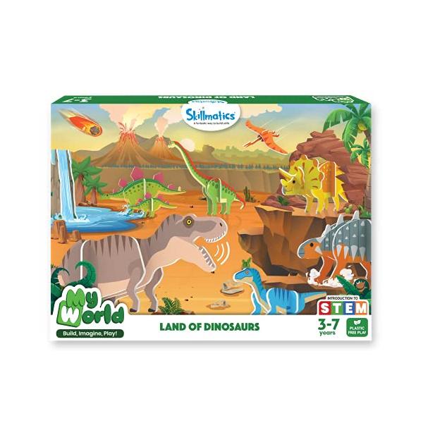 Skillmatics スキルマティクス アメリカ 海外輸入 知育玩具 教養ゲーム  SKILL100MWLD Skillmatics STEM Building Toy : My World Land of Dinosaurs | Gif...