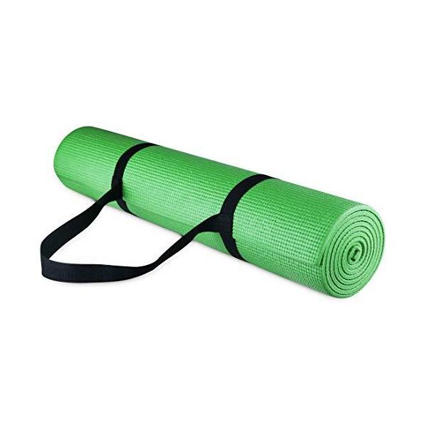ヨガマット フィットネス BFGY-P1GR Fitvids 1/4-Inch High Density Thick Non Slip Yoga Mat with Knee Pad and Carrying Strap for Workou...