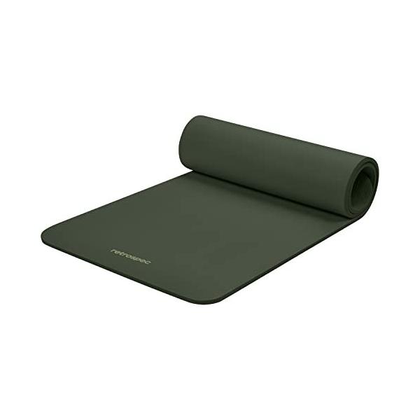 ヨガマット フィットネス 4446 Retrospec Solana Yoga Mat 1/2" Thick w/Nylon Strap for Men &amp; Women - Non Slip Excercise Mat for Yo...