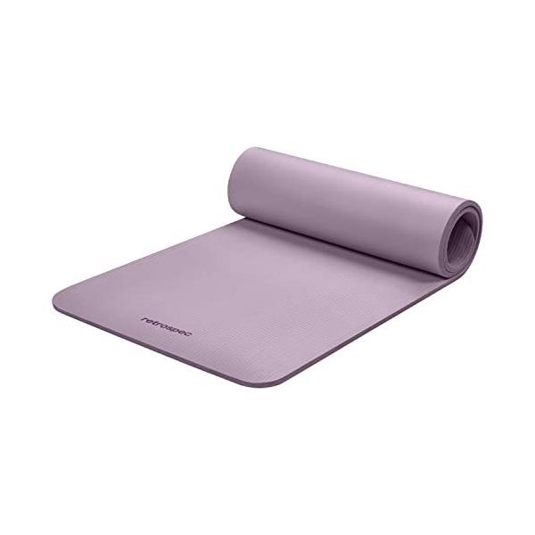 ヨガマット フィットネス 4445 Retrospec Solana Yoga Mat 1/2" Thick w/Nylon Strap for Men &amp; Women - Non Slip Excercise Mat for Yo...
