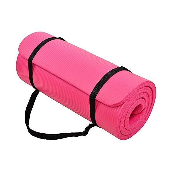 ヨガマット フィットネス AP1PK BalanceFrom All-Purpose 1-Inch Extra Thick High Density Anti-Tear Exercise Yoga Mat with Carrying Str...