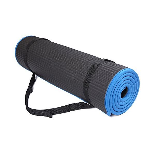 ヨガマット フィットネス BFGP-10BLK Fitvids All-Purpose 2/5-Inch (10mm) Extra Thick High Density Anti-Slip Exercise Pilates Yoga Mat...