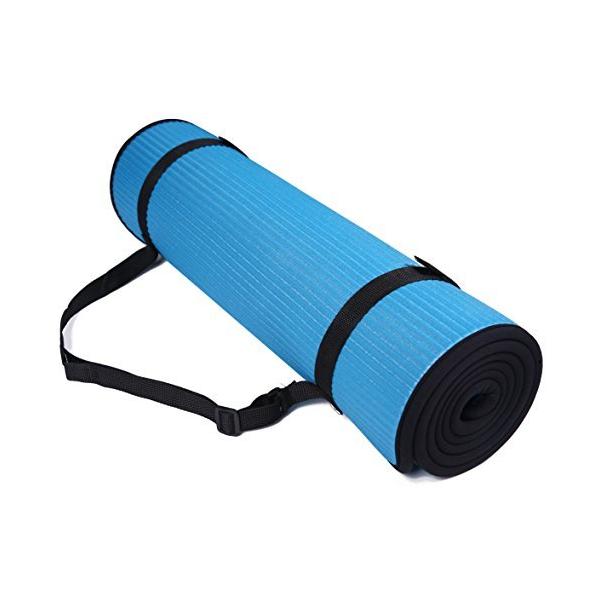 ヨガマット フィットネス BFGP-10BL Fitvids All-Purpose 2/5-Inch (10mm) Extra Thick High Density Anti-Slip Exercise Pilates Yoga Mat ...