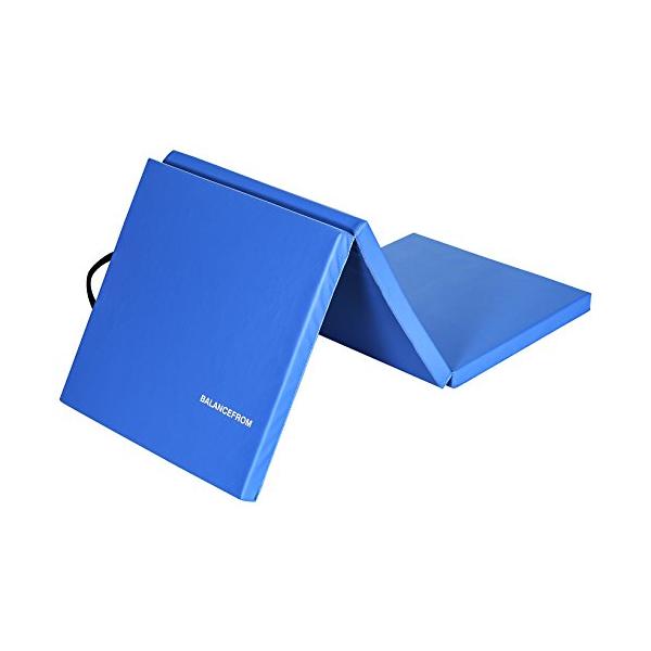 ヨガマット フィットネス BFGM-3BL BalanceFrom 2" Thick Tri-Fold Folding Exercise Mat with Carrying Handles for MMA, Gymnastics and H...