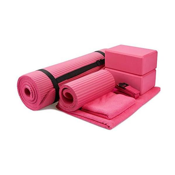 ヨガマット フィットネス BFNK-1PK BalanceFrom 7-Piece Yoga Set with 71x24x0.5 Inches Extra Thick Mat and Carrying Sling ? Includes 2...