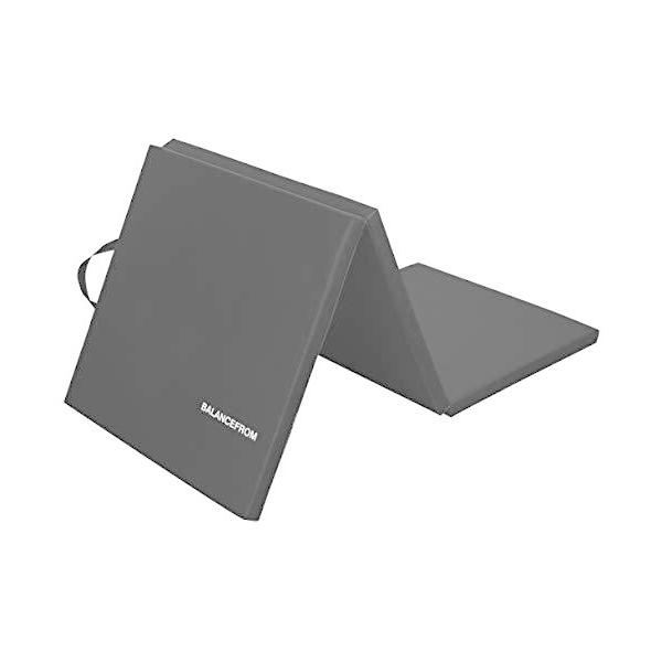 ヨガマット フィットネス BFGM-153BLK BalanceFrom 6x2 Feet 3-Panel Folding Gymnastics Mat ? 1.5-Inch Thick Pad with Vinyl Surface and...