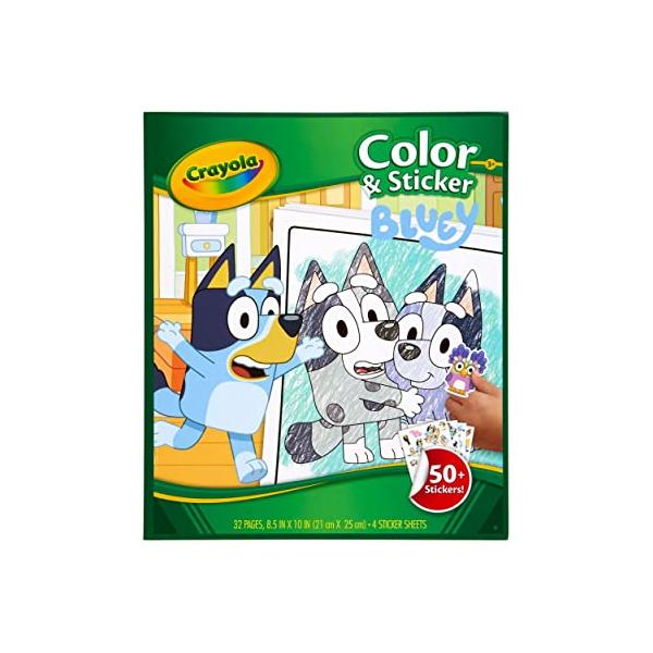 クレヨラ アメリカ 海外輸入 知育玩具 042664 Crayola Bluey Color &amp; Sticker Activity, Bluey Coloring Book, 32 Coloring Pages, Gift for ...
