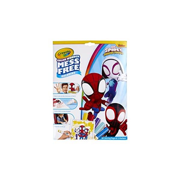 クレヨラ アメリカ 海外輸入 知育玩具 752784 Crayola Spiderman Color Wonder Coloring Set, 18 Spiderman Mess Free Coloring Pages for Toddle...