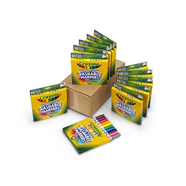クレヨラ アメリカ 海外輸入 知育玩具 58-7859 Crayola Ultra Clean Washable Broad Line Markers (12 Boxes), Bulk Classroom Markers for Kids,...