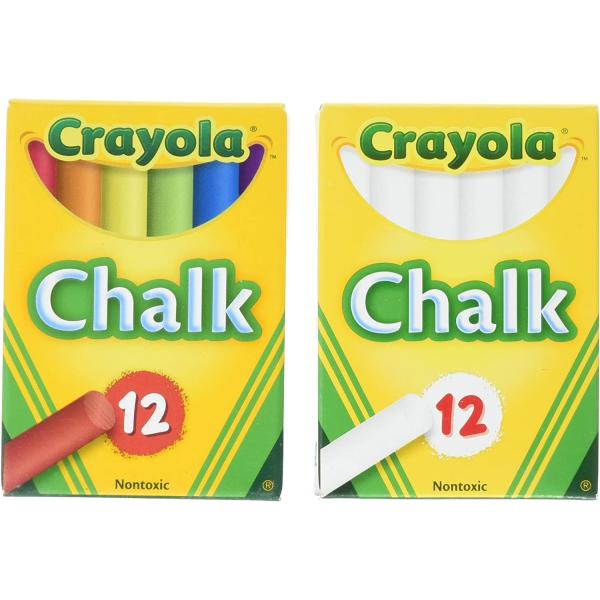 クレヨラ アメリカ 海外輸入 知育玩具 51-0320/CPK1 Crayola Non-Toxic White Chalk(12 ct box)and Colored Chalk(12 ct box) Bundle海外限定品を迅速輸入！5...