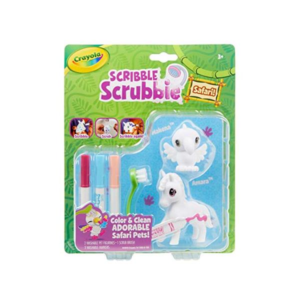 クレヨラ アメリカ 海外輸入 知育玩具 74-7288 Crayola Scribble Scrubbie Safari 2 Pack Animal Toy Set Age 3+海外限定品を迅速輸入！5〜15営業日にて発送します。型番：74...