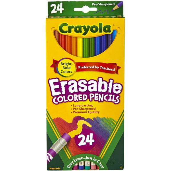 クレヨラ アメリカ 海外輸入 知育玩具 Crayola.68-2424 Erasable Colored Woodcase Pencils, 3.3 mm, 24 Assorted Colors/Box, Sold as 24 Each海外...