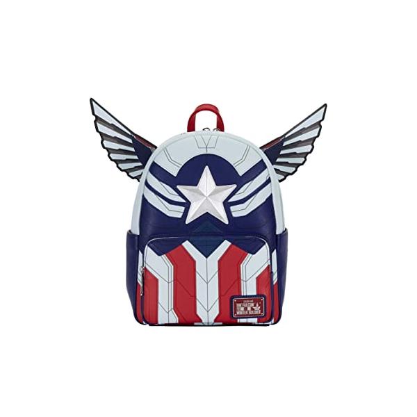 ラウンジフライ アメリカ 日本未発売 バッグ コラボ レディース ウィメンズ MVBK0178 Loungefly Marvel Falcon Captain America Cosplay Mini Backpack Captain Am...
