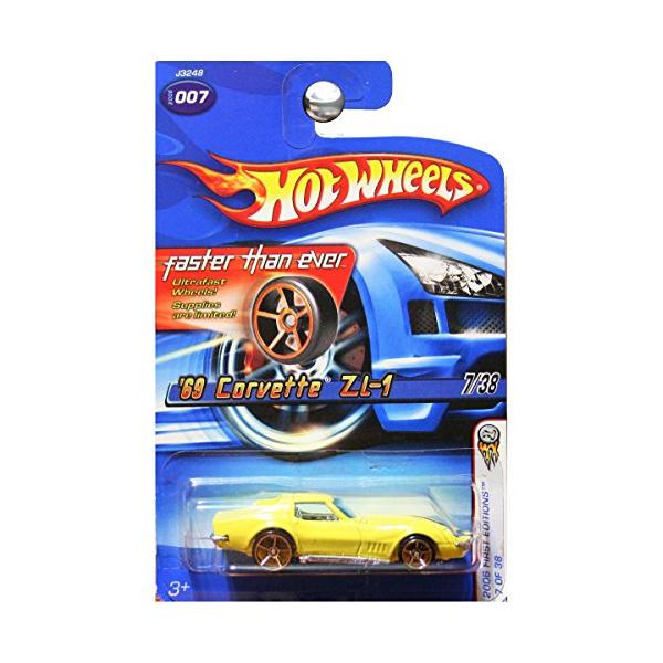 ホットウィール マテル ミニカー ホットウイール SG_B0021LDQ2K_US Hot Wheels 2006 First Edition 7 of 38 YELLOW "69 CORVETTE 1969 ZL-1 FASTER THE...